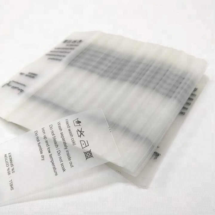 Clear Transparent Water Proof Swimwear Bikini Size Tag Care Label ...