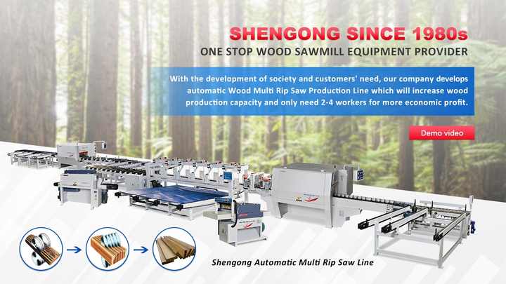 Shengong Fully Automated Horizontal Sawmill Production Line Timber ...