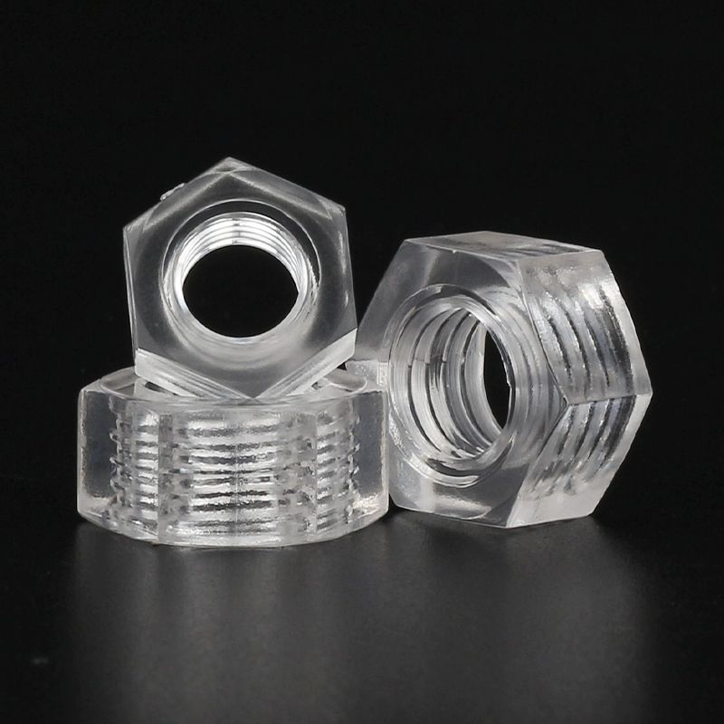 PC Transparent Nuts Plastic Hexagonal Nuts Acrylic Plastic Screw Caps ...