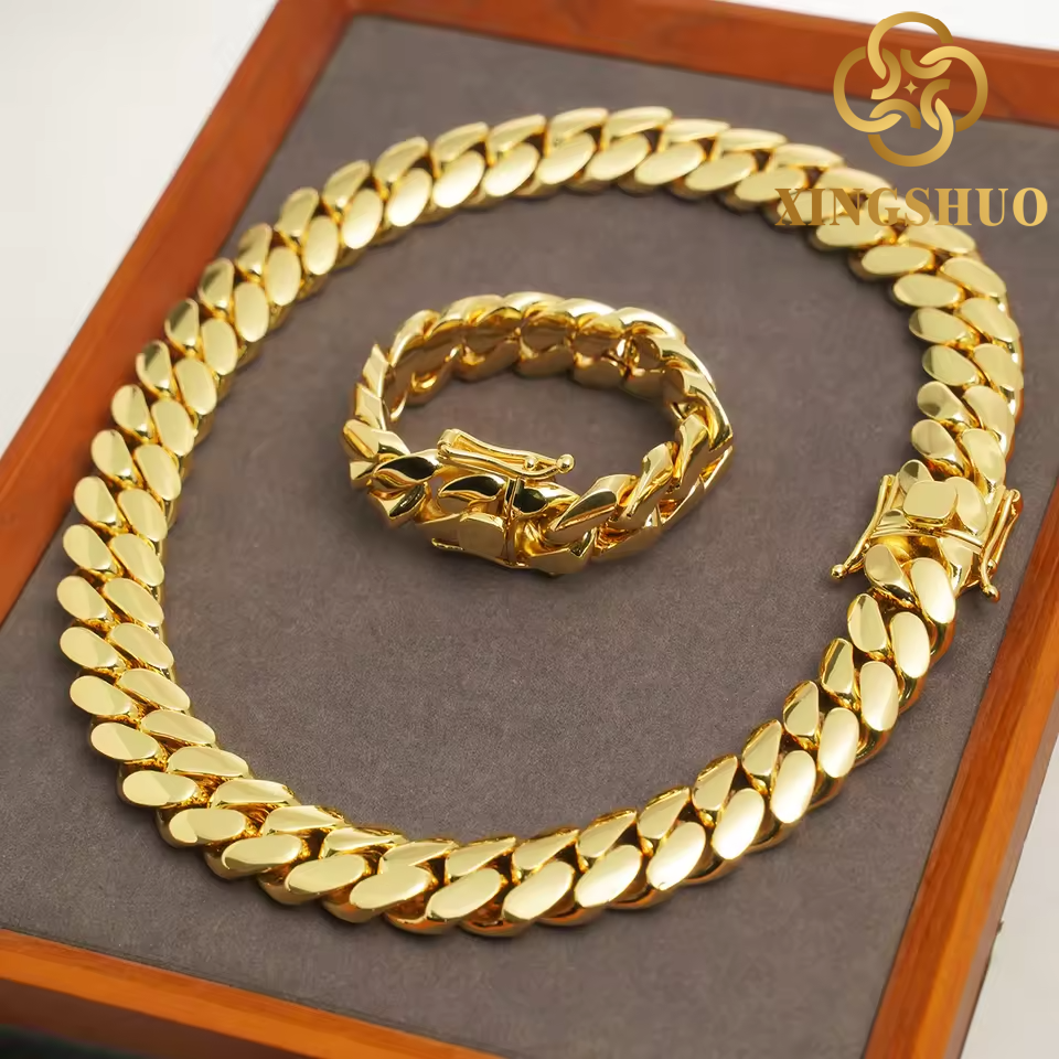 Wholesale Customization 18K Gold Cuban Link Chain 10mm Thick Men Women ...