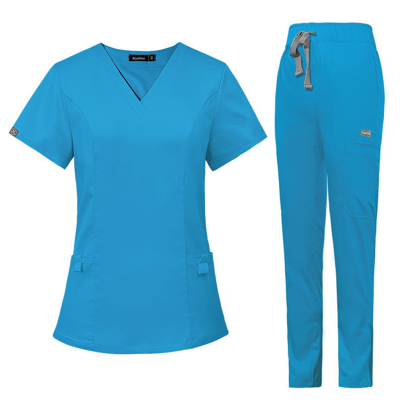 Polyester Rayon Uniforms for Hospital Nurse Scrubs Sets Short Sleeve ...