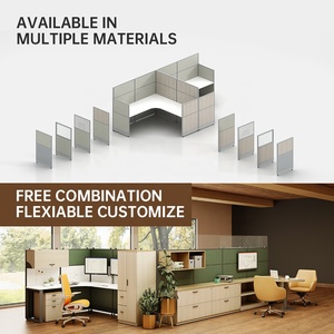 6 Person Office Cubicle - Modular Modern Workstation Design