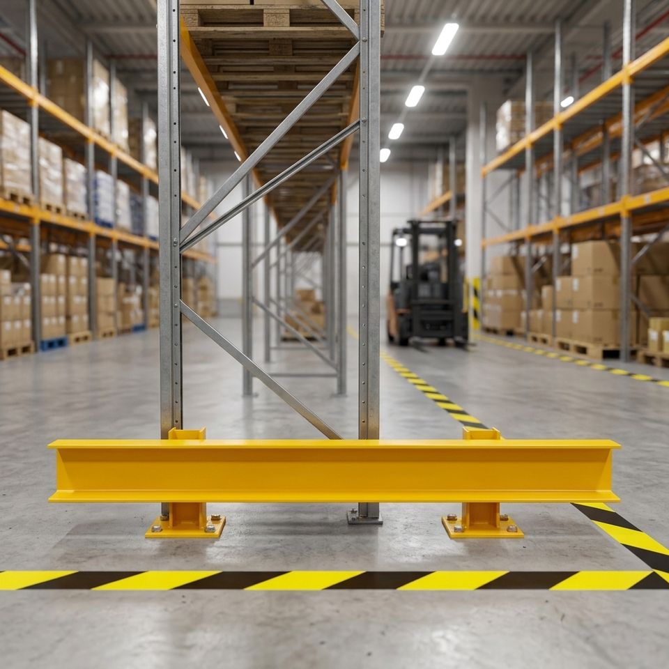 Heavy Duty I-Beam Rack Guard Anti-Collision Warehouse Safety Guard Rail ...