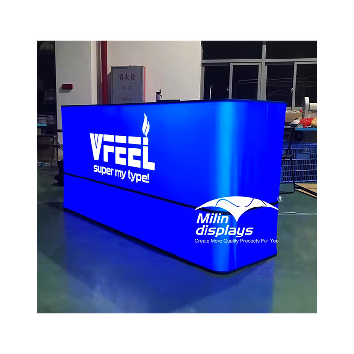 6.5ft Backlit Light Box Counter Portable Exhibition Counter Bright LED ...