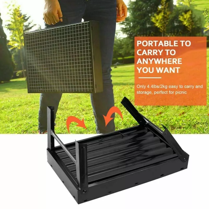 Outdoor Kebab Barbecue Portable Folding Stainless Steel Charcoal BBQ ...