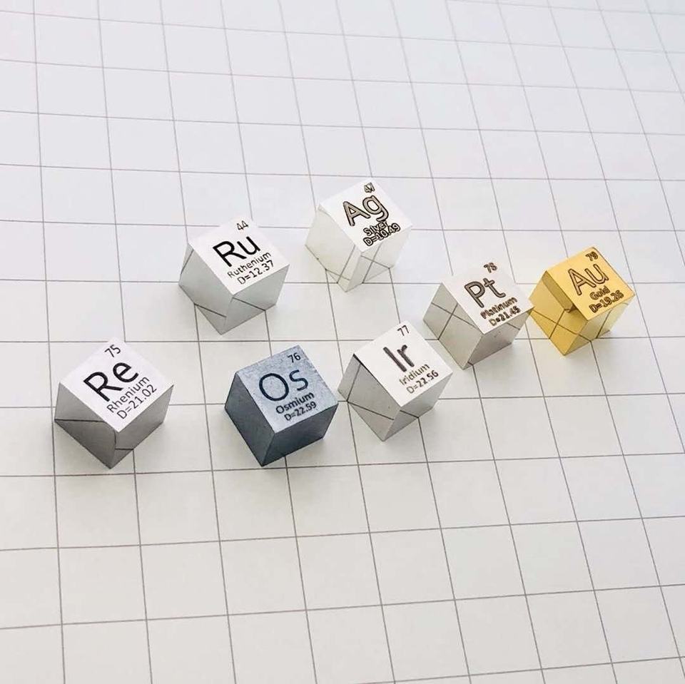 Customized 10mm Metal Cube of Precious Rhenium, Iridium, and Rhodium ...