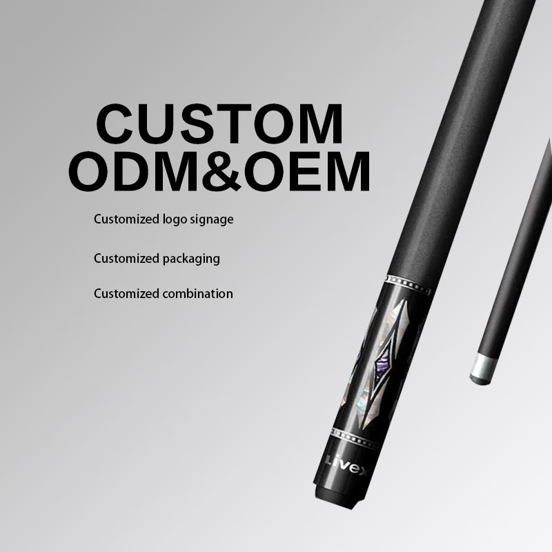1/2 Split Center Joint Cue 9.5-10MM Leather Head Carbon Fiber Pool Cue ...
