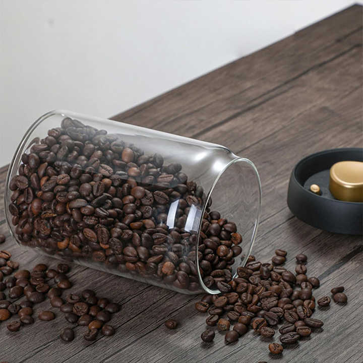 Airtight Clear Glass Coffee Tea Container - Perfect Storage