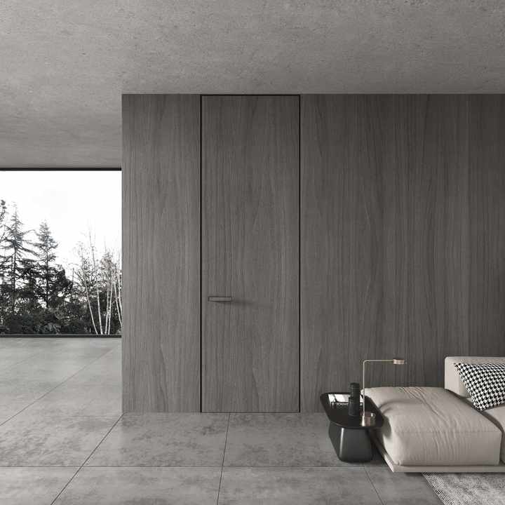 Modern Aluminum Wooden Flush Frameless Interior Bedroom Door Invisible ...