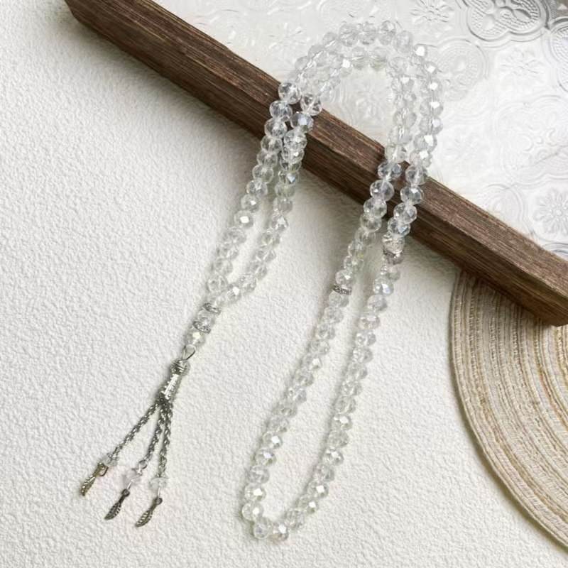 Muslim Prayer Bead 7*8mm 99 Crystal Prayer Beads Zinc Alloy Misbaha ...