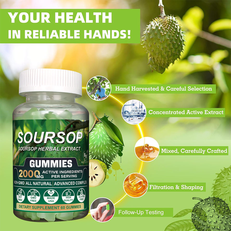 Private Label Soursop Gummies Natural Organic Soursop Leaf Extract ...