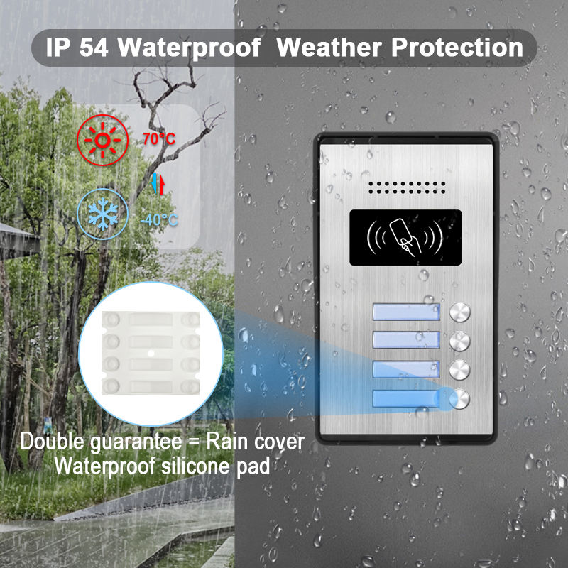 2 Wire Non-polar Audio Door Phone Support Electric Lock Magnetic Lock ...