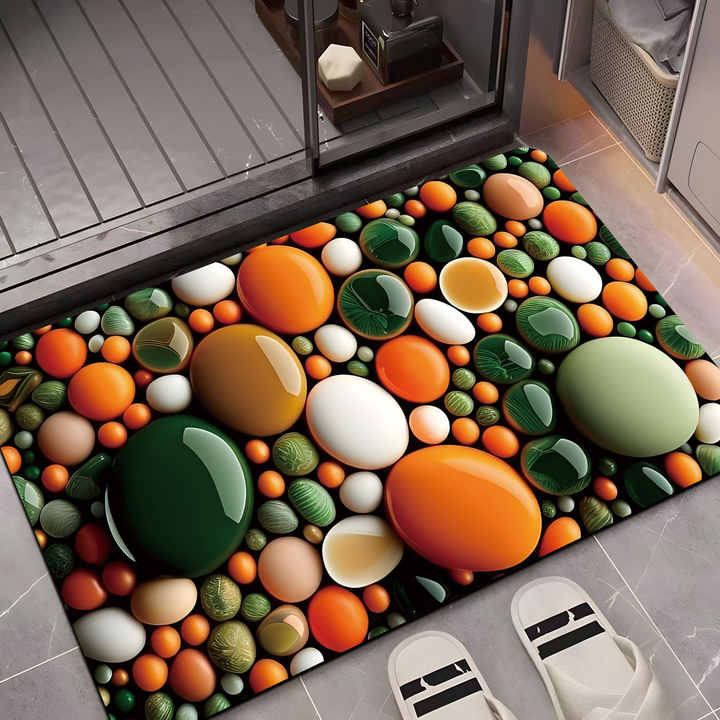 Modern 3D Pebble Bath Mat Quick Dry Water Absorbent Non Slip Diatomite ...