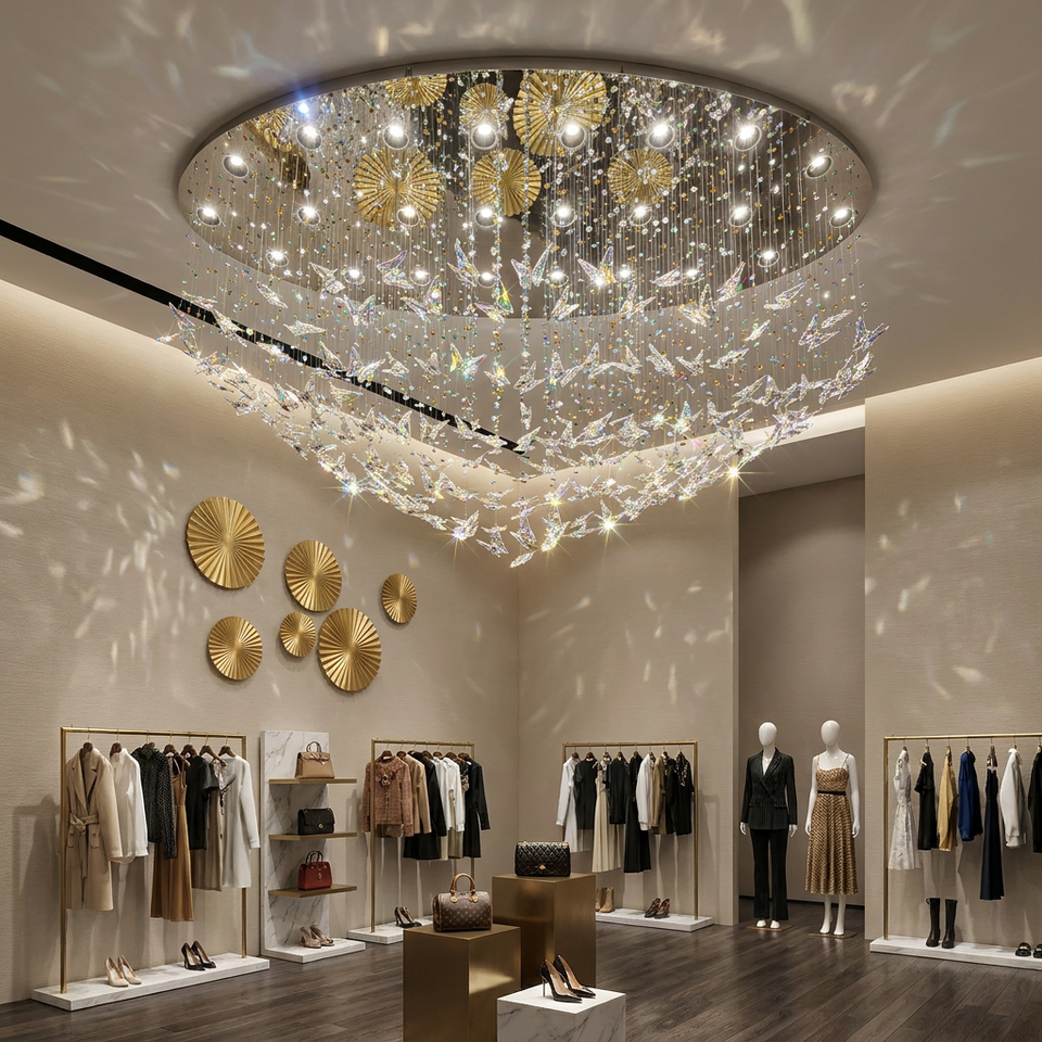 Custom Modern Crystal Butterfly Chandelier for Hotel Lobby Banquet Hall ...