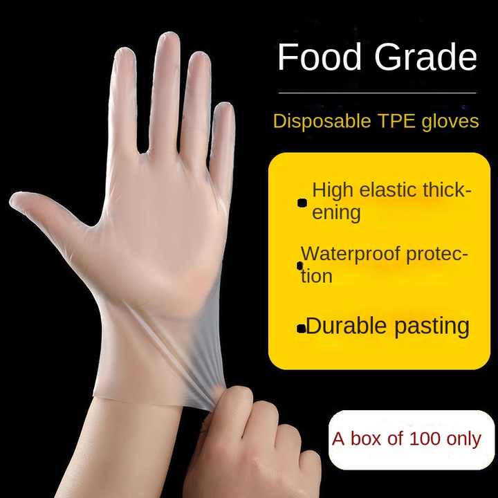 Disposable TPE Food Grade Household Gloves Oil-Proof Thickened Micro ...