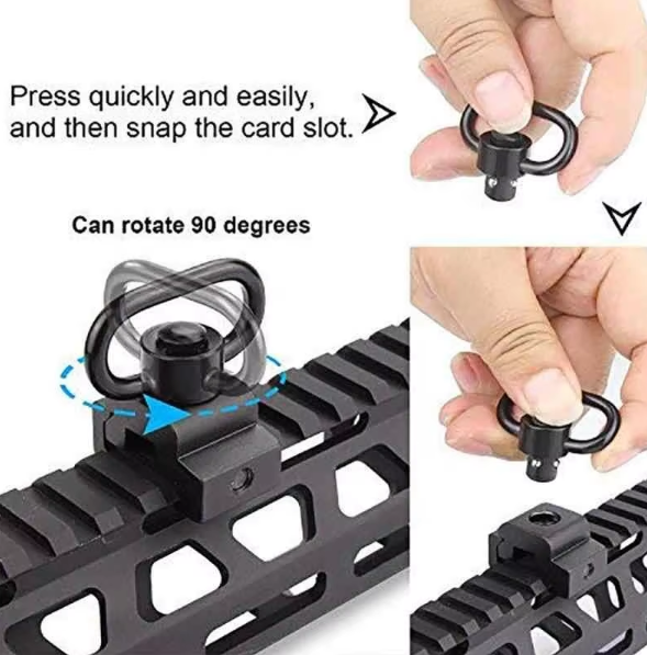 Duty Push Button Quick Detach QD Sling Swivel Mount Adapters Hunting ...