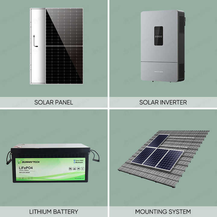 Rechargeable Products Solar Panel Complete Kit 5000w 5kw off Grid Solar ...