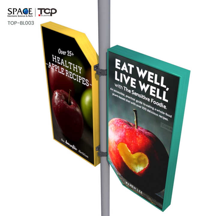 Double Sided Outdoor Street Lamp Pole LED Light Box for Advertising