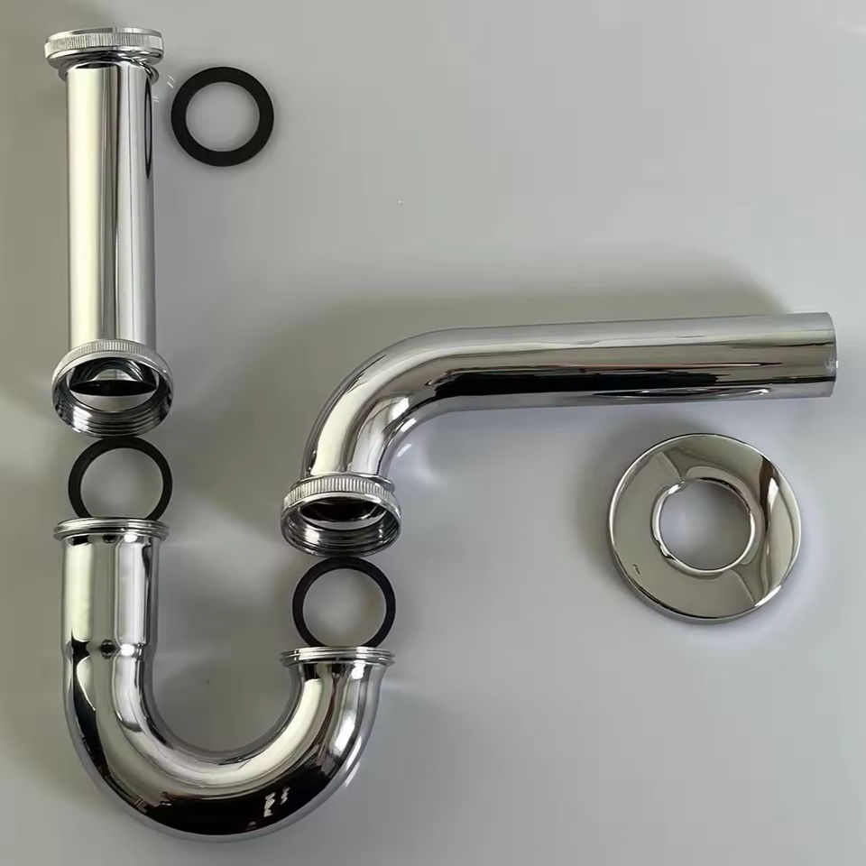 Bathroom Stainless Steel 304 Round P-Trap Set G 1 1/4