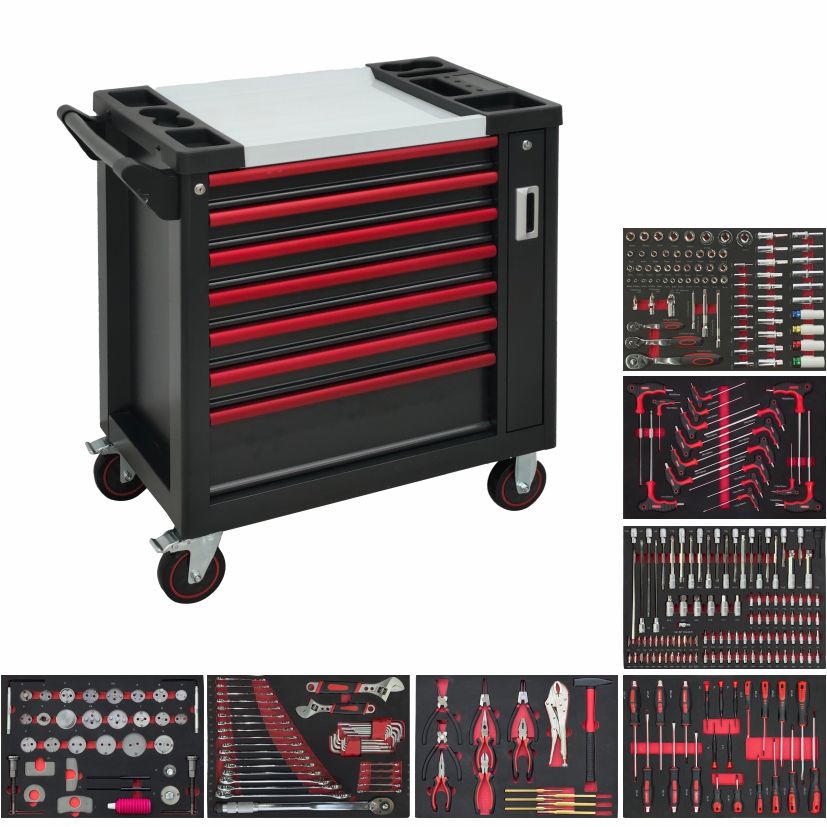 JMST 2026 Tool Cabinet with Side Drawers, Heavy-Duty 7-Drawer Rolling ...