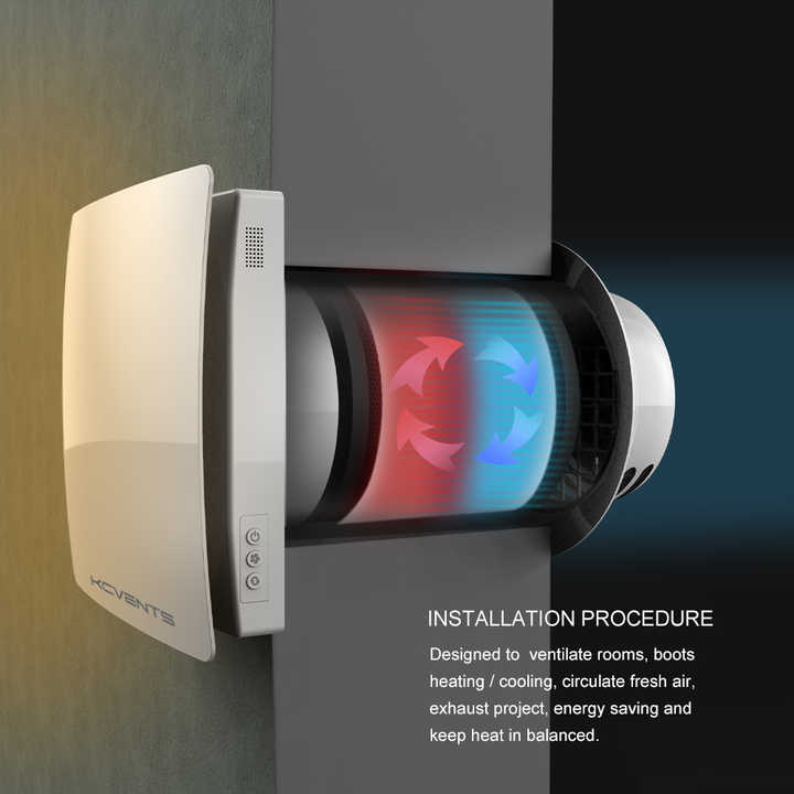 WIFI Bathroom Air Heat Recovery Ventilation Unit by KCVENTS