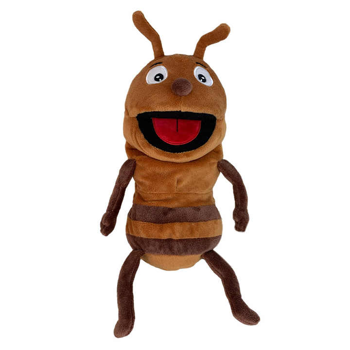 Custom Interactive Puppet Educational Cute Bee Open Mouth Plush Animals ...