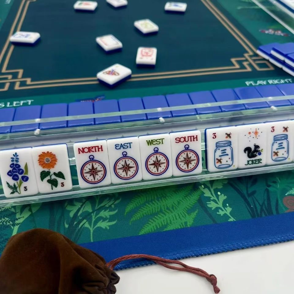 Blue Custom Made American Mahjong Tiles 160 Cards Eco-Friendly Foldable ...