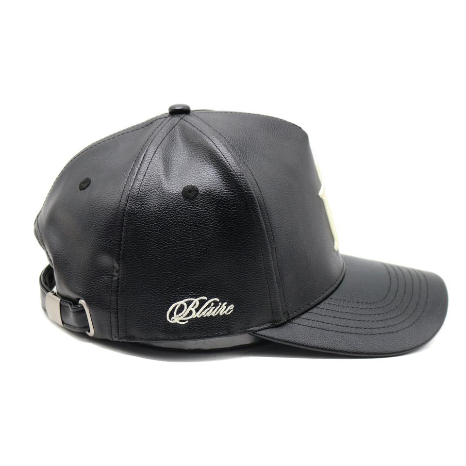 Small MOQ Quality Custom Embroidery logo Pu Leather 5 Panel Baseball ...