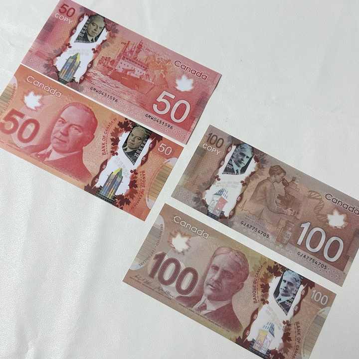 Double-Sided Polymer Canadian Prop Money - 100 Dollar Bills