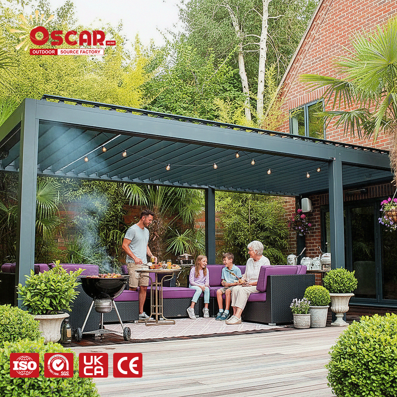 4M X 6M Aluminum Pergola Bioclimatic Show Room Outdoor Space Pergola ...