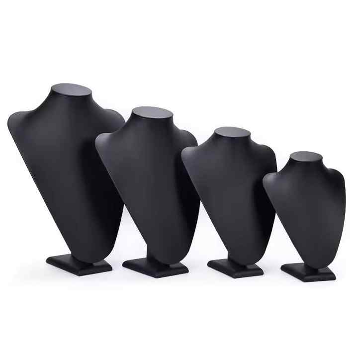 Finest Bust Jewelry Display for Necklace Black PU Leather Customized ...