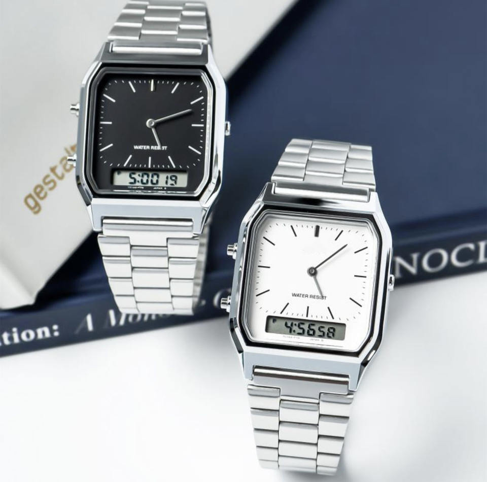 Men's Stainless Steel Square 42mm Analog-Digital Quartz Watch Seiko ...