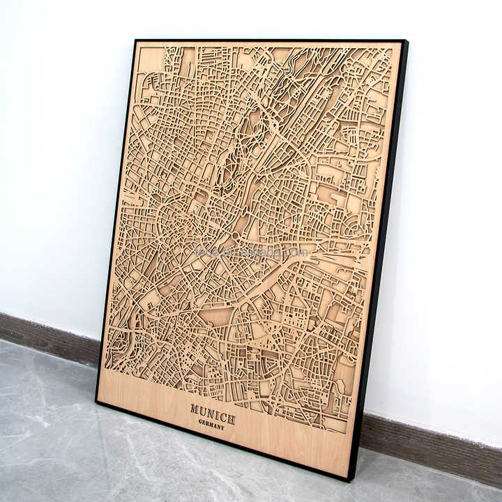 2026 Custom City Map Laser Cut Map Engraved Map Wall Decoration for ...