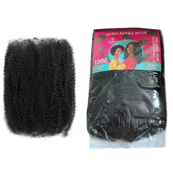 High Quality 100g 12inch Afro Kinky Bulk Hair Extension Synthetic Fiber ...