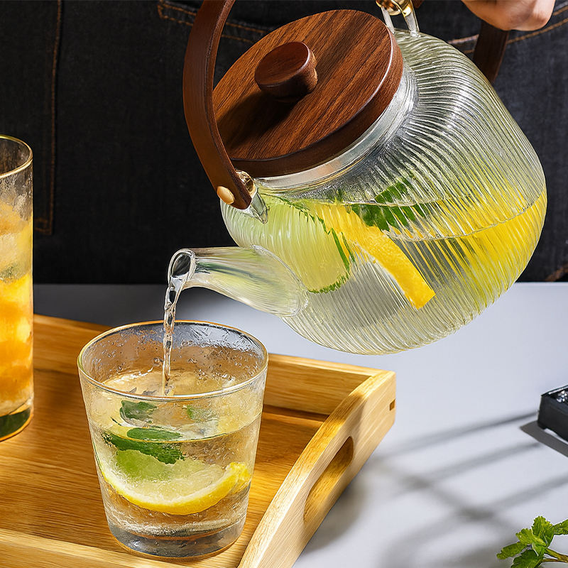 SEECIN Borosilicate Glass Boiling Water Teapot Custom Size 1L House ...