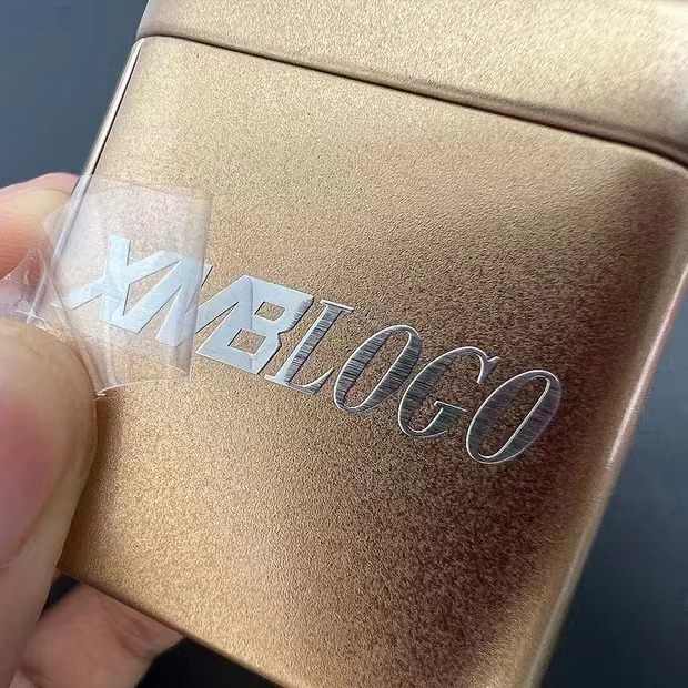 Metal Logo Sticker Metallic Label Stickers Gold Silver Transparent ...