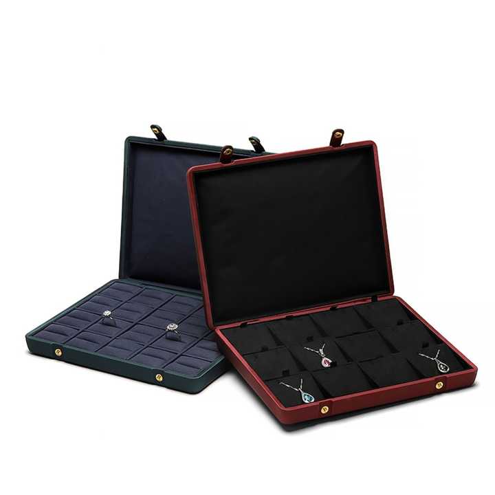 Large Capacity Jewelry Pendant Ring Storage Box Display Tray Double ...