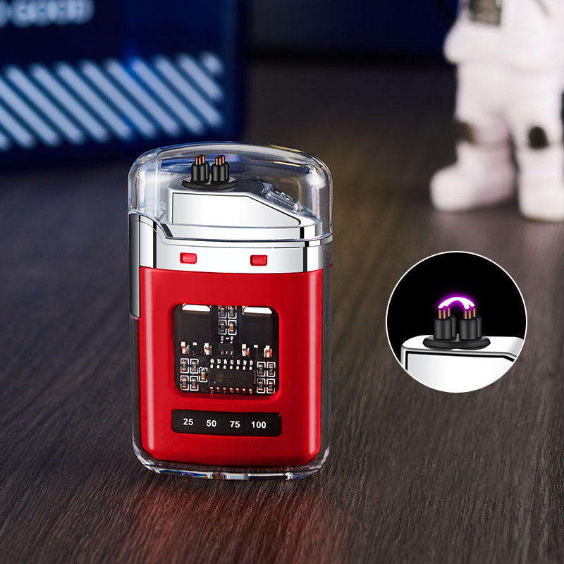 Windproof Electronic Lighter - Transparent Shell Battery Display
