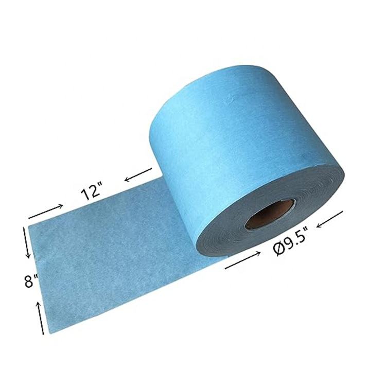 Blue Parallel Lapping Nonwoven Wood Pulp Heavy Duty Industrial Wipes ...