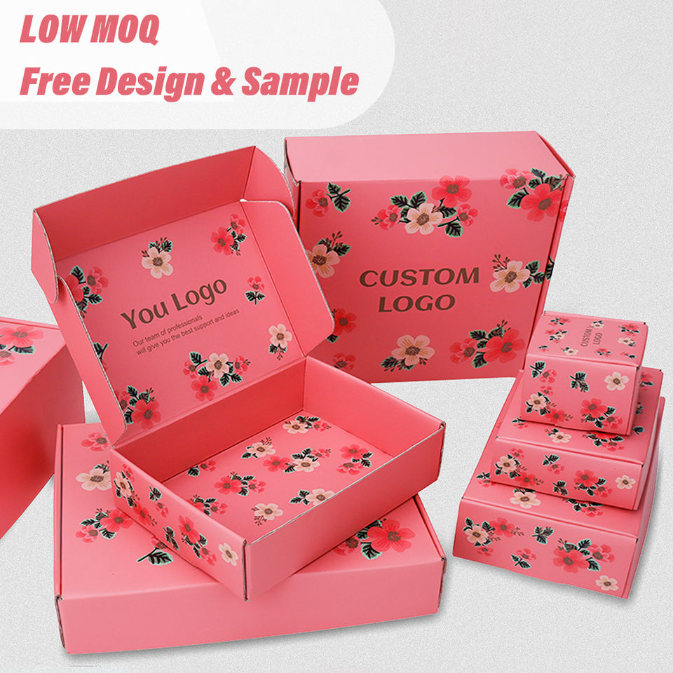 Personalized Custom Good Packaging Boxes Eco Friendly Pink Shipping Box ...