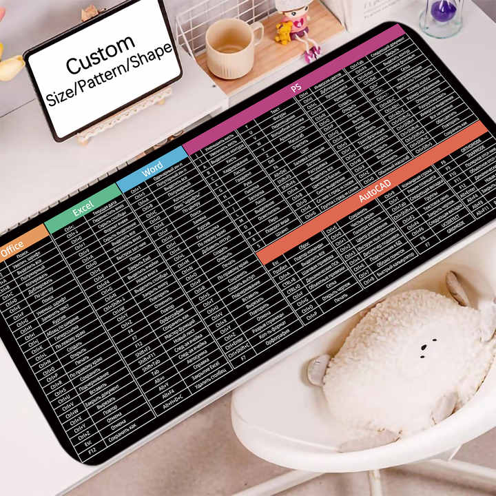 Excel Shortcut Desk Mat Shortcut Mouse Pad Russian Version Gaming ...