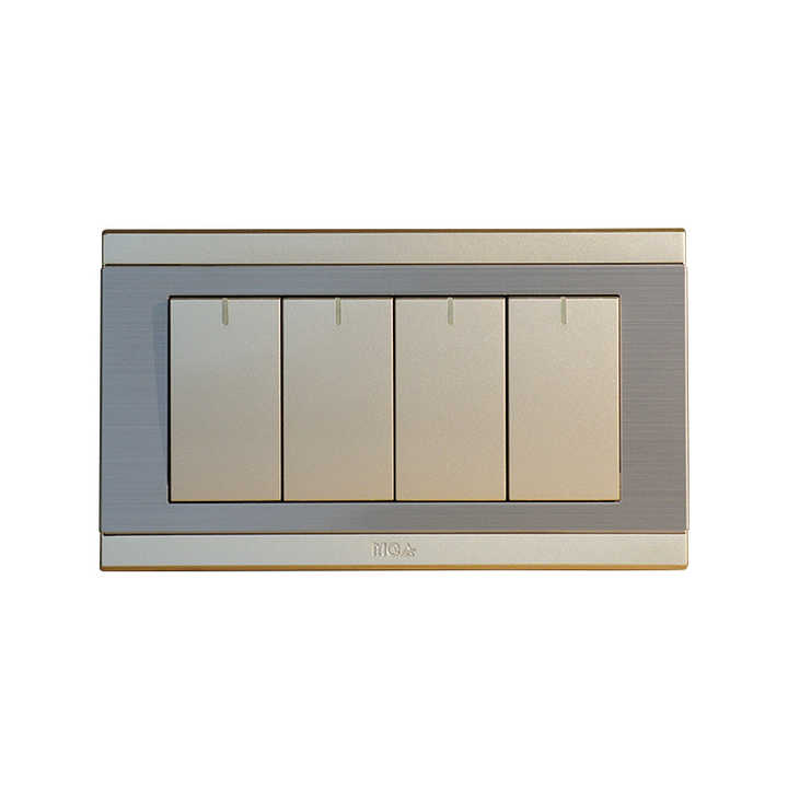 MGA New Upgrade 4 Gang 2 Way Switch 304 Grade Stainless Steel Silver ...