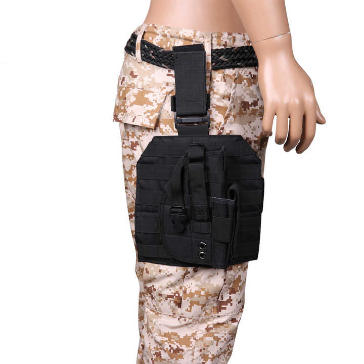 Tactical Molle Oxford Holster Right Handed Thigh Waist Bag Pouch Belt ...