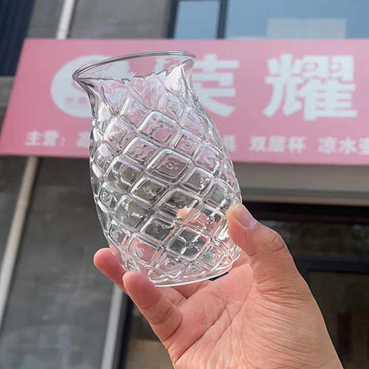 480ml Creative Tiki Glass Cup Clear Bar Glassware Stemless Drinking ...