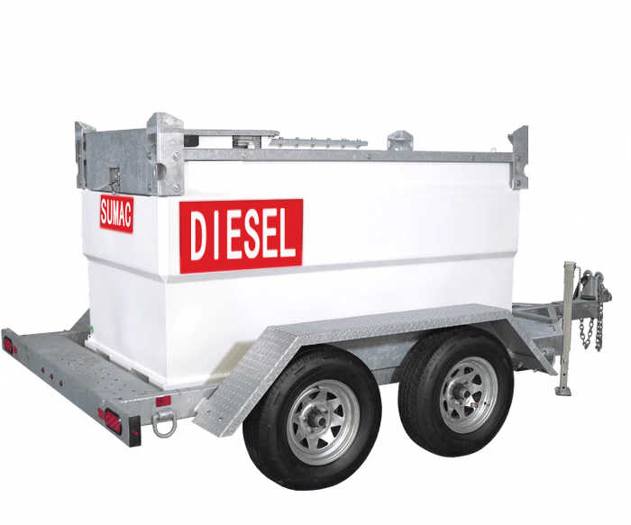 2000L Portable Diesel Tank with Trailer Outdoor Use, Ideal for Farm ...