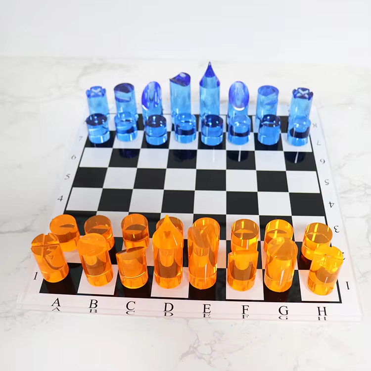 Modern Clear Acrylic Chess Set - High Quality & Creative