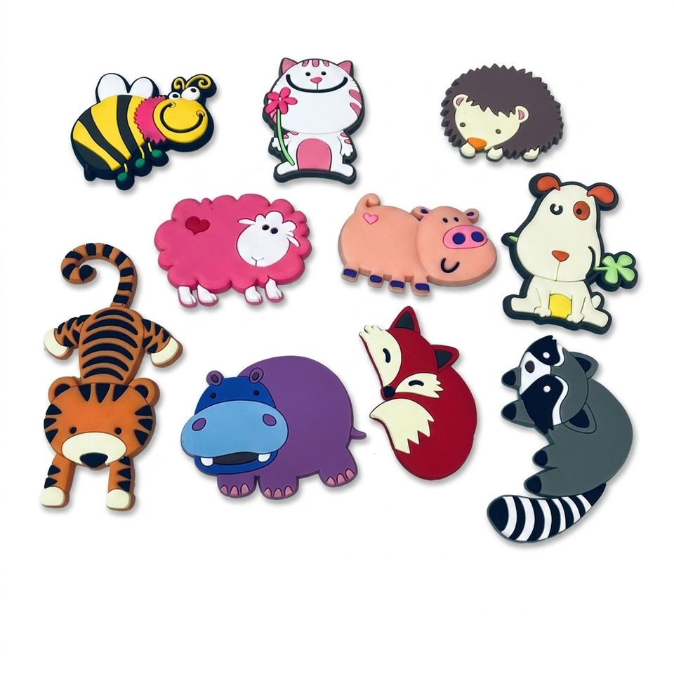 Cute Cartoon Animal Fridge Magnets, 3D Soft PVC Refrigerator Magnet Set ...