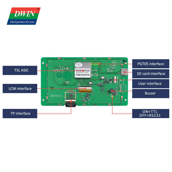 7 Inch UART TFT Touch Screen LCD Display - DWIN DMG80480C070