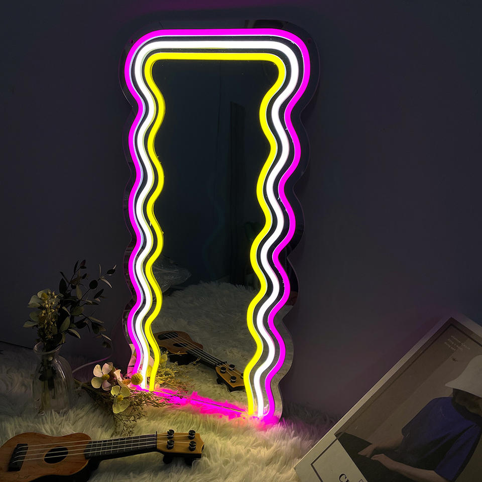 Hello Kitty Mirror Neon Sign - Kawaii Cat Anime LED Light up Mirror for ...