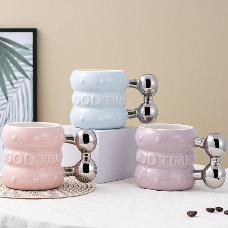 Creative Relief Design English Mugs - Eco-Friendly Ceramic Cups